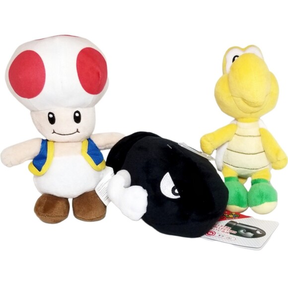 Nintendo | Toys | Super Mario Brothers Plush Lot Toad Bullet Bill Koopa Troopa 8 Inch Stuffed ...